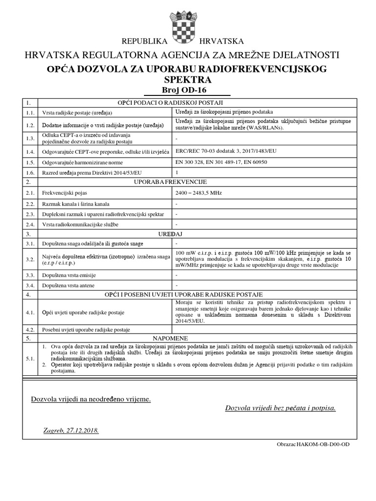 Opca Dozvola 16 | PDF