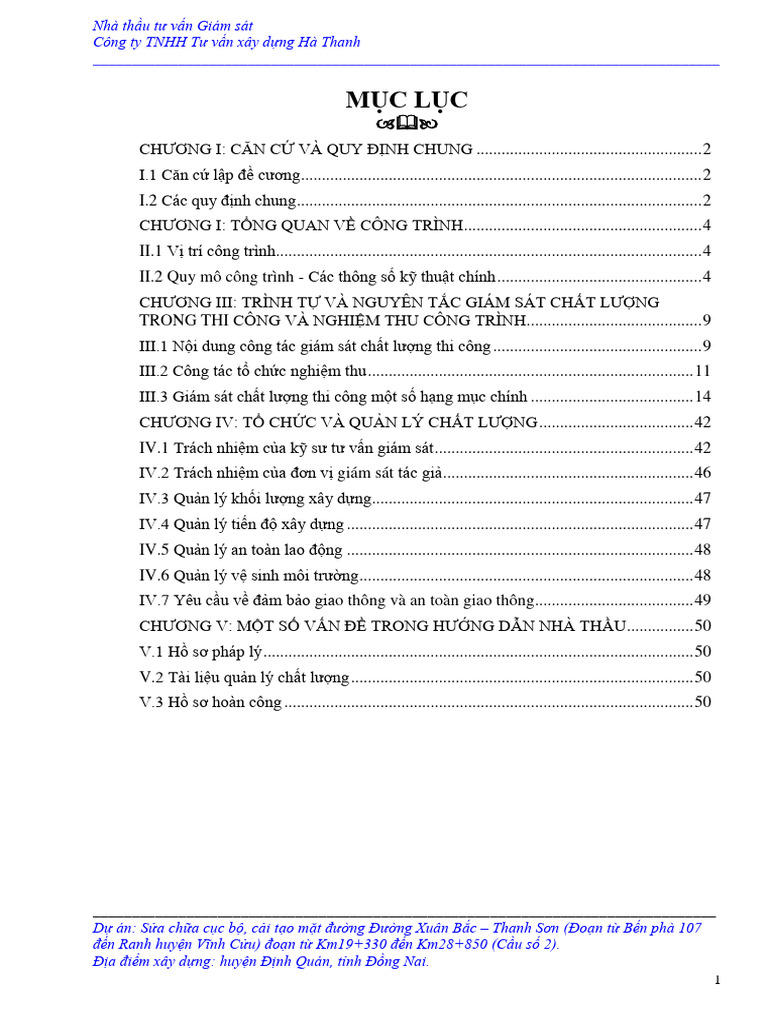 De Cuong Giam Sat Duong Nang Cap Mo Rong | PDF