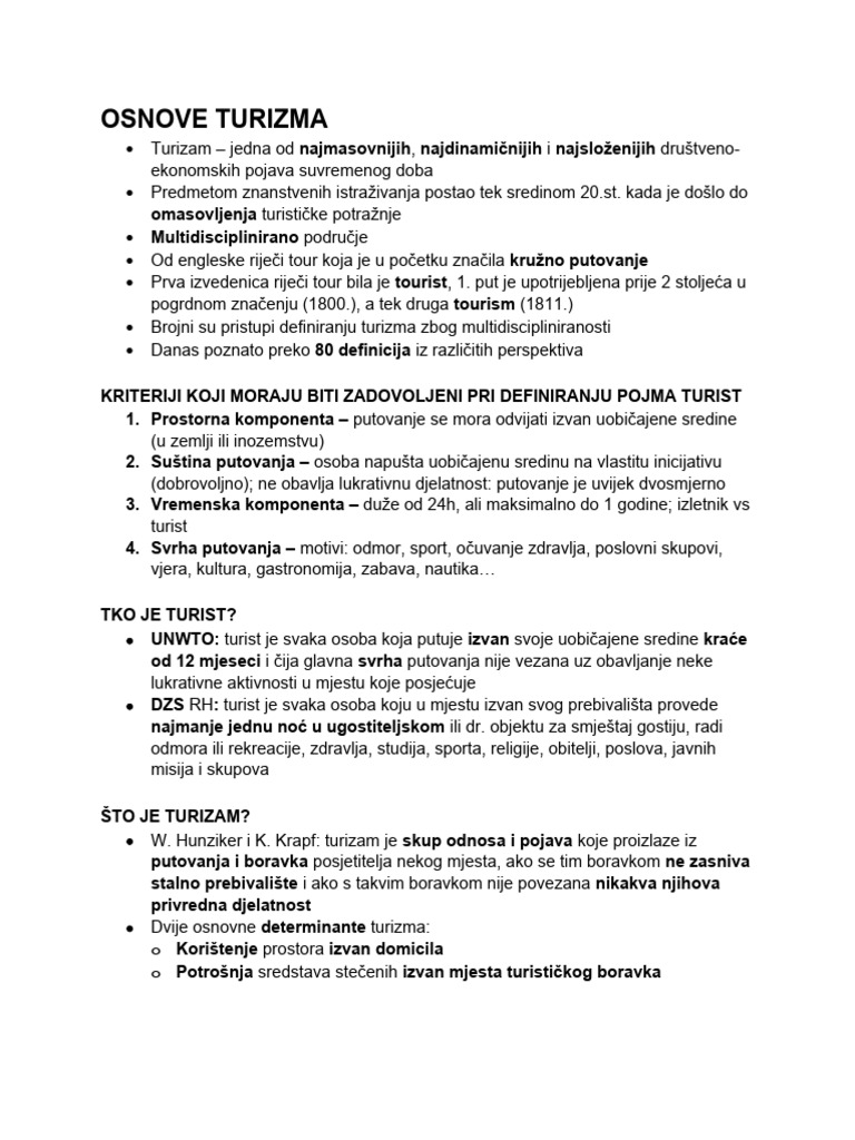 OSNOVE TURIZMA | PDF