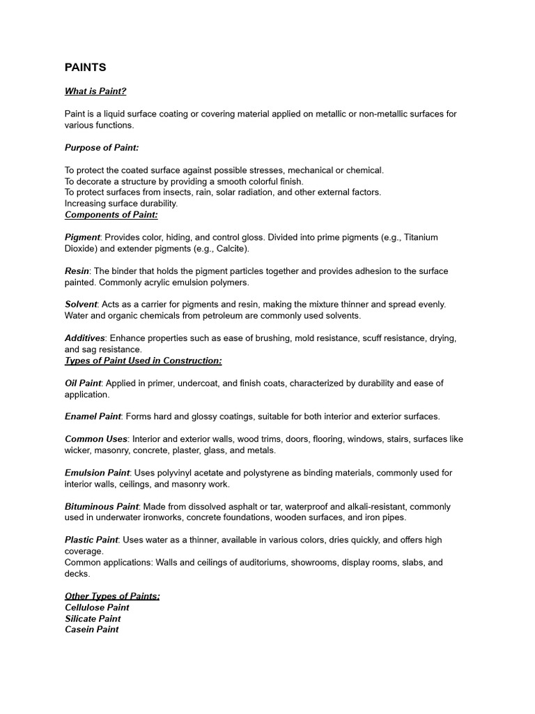 PAINTS-1 | PDF | Paint | Materials