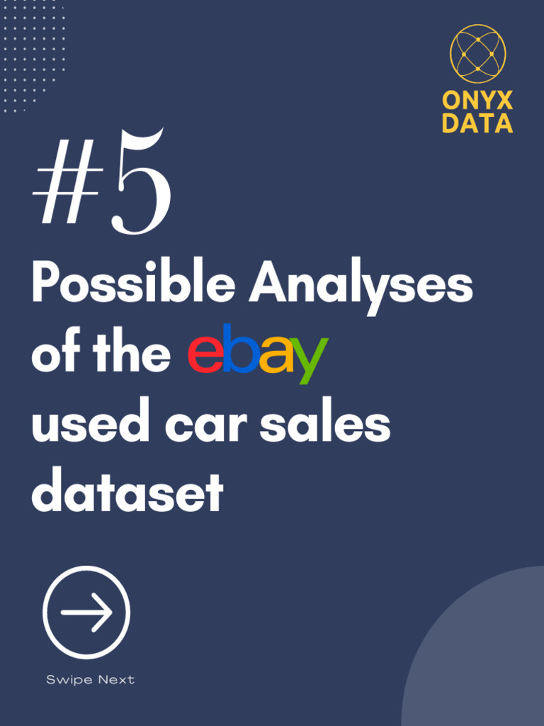 Possible Analyses of The Used Car Sales Dataset: Swipe Next | PDF ...