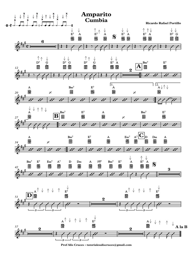 Gaita Amparito CIFRADO Con Tabs | PDF