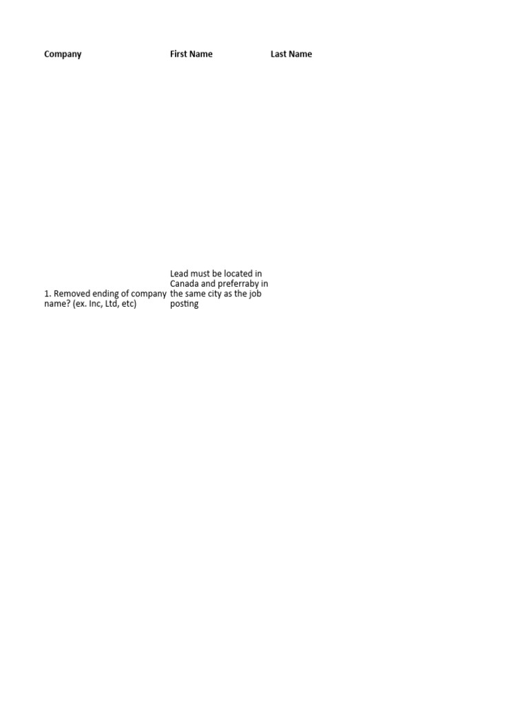 Canadian Finance Job Lead Checklist | PDF | Chief Financial Officer ...