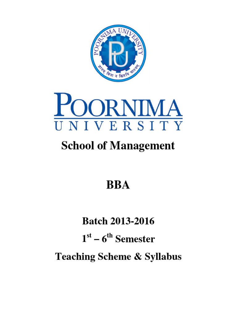 Poornima University Bba Syllabus | PDF | Marketing | Matrix (Mathematics)