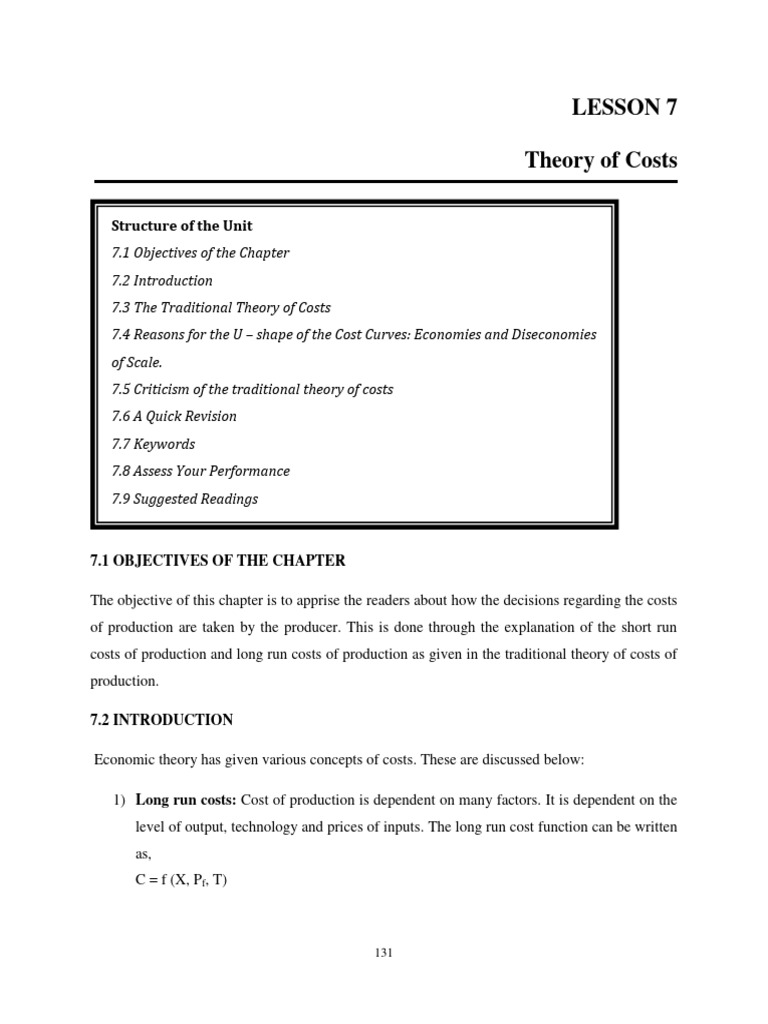 5 - LESSON - 7 - Costs - Micro | PDF | Average Cost | Marginal Cost