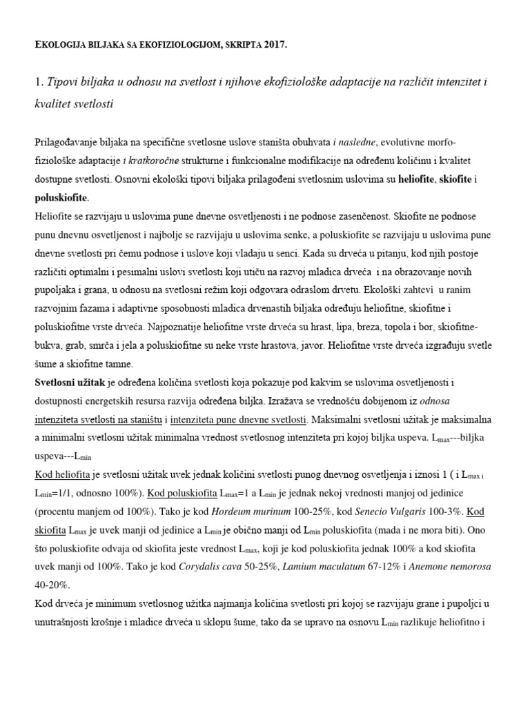 Skripta Biljke Ispit | PDF