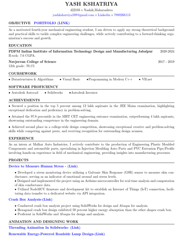 Yash Kshatriya - Mechanical Engineering | Download Free PDF ...