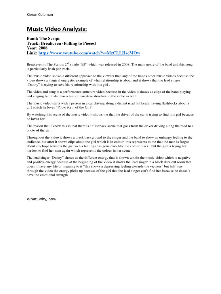 Music Video Analysis | PDF