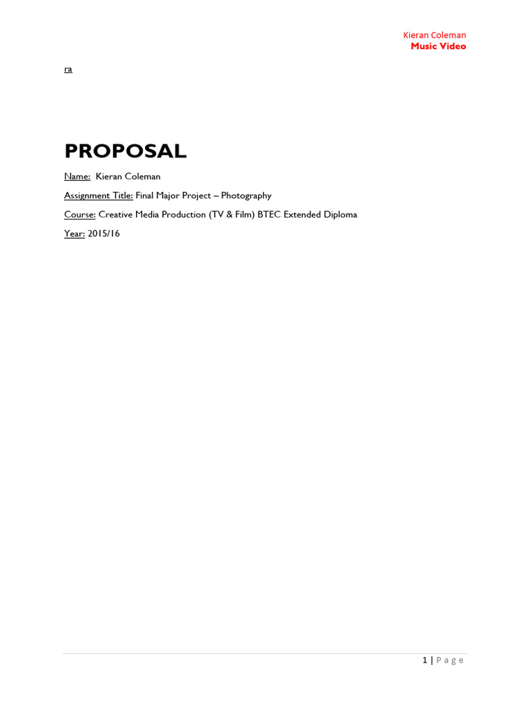 FMP Proposal | PDF