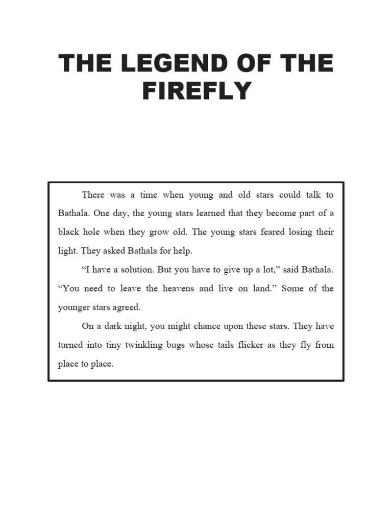 The Legend of The Firefly | PDF | Insects