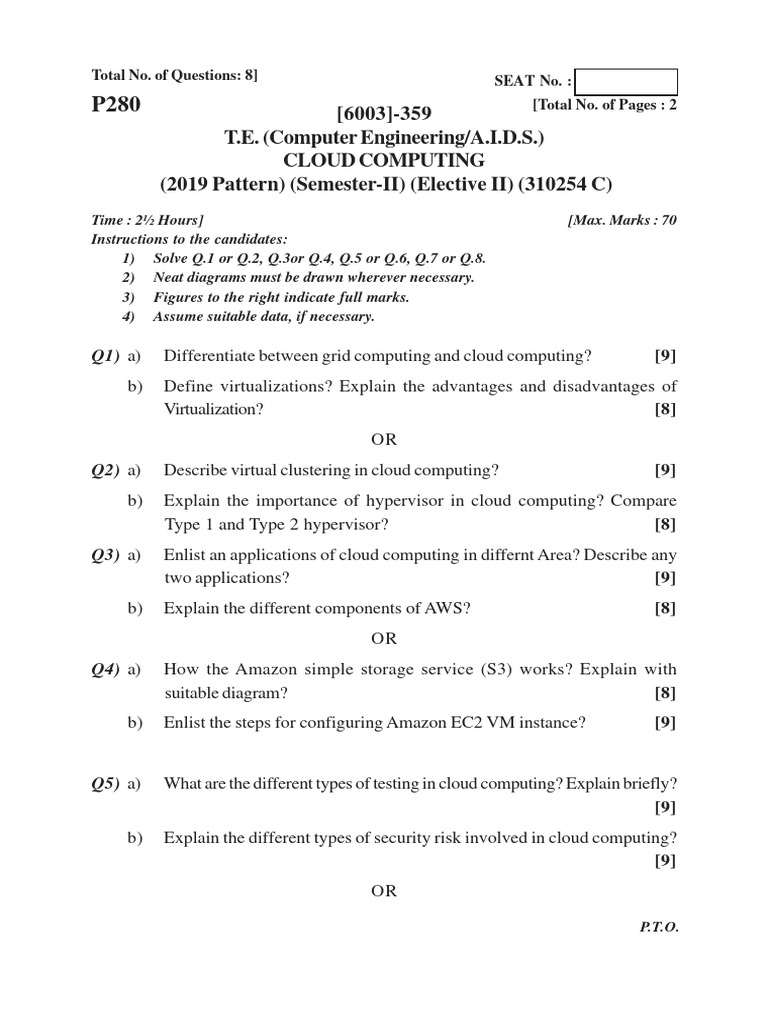 CC (Paper 3) | Download Free PDF | Cloud Computing | Virtualization