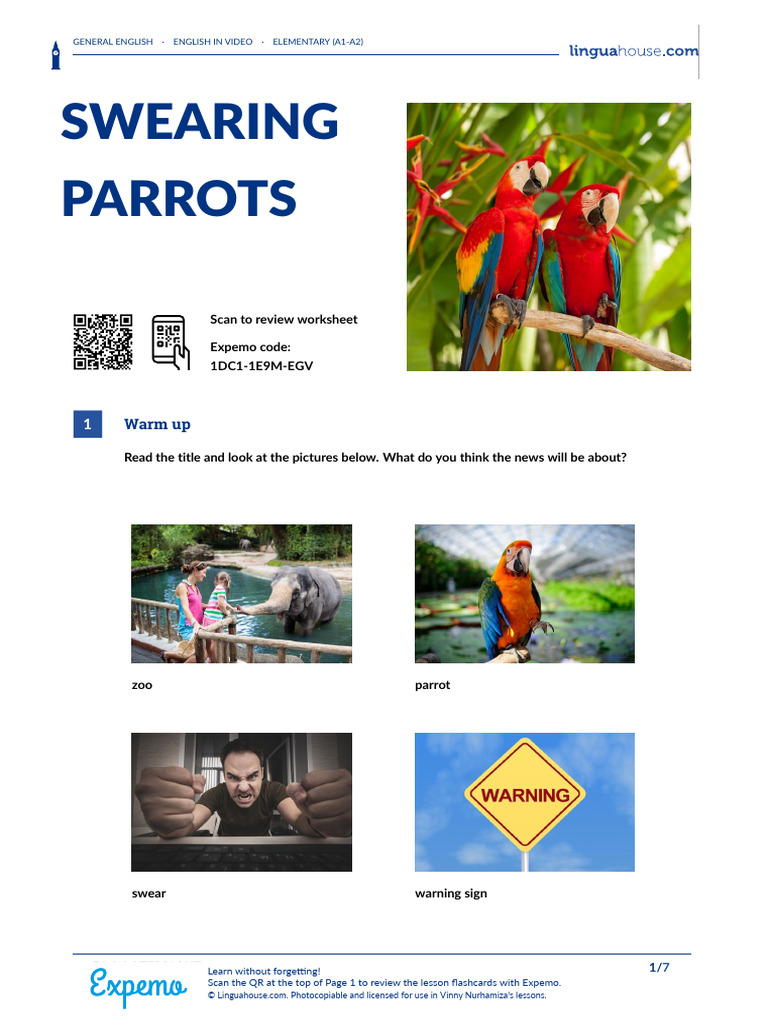 Swearing Parrots at Lincolnshire Zoo | PDF | Verb | Parrot