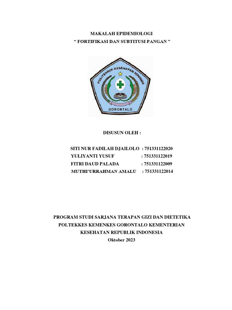 Makalah Fortifikasi Dan Subtitusi Pangan, Kel.6 | PDF