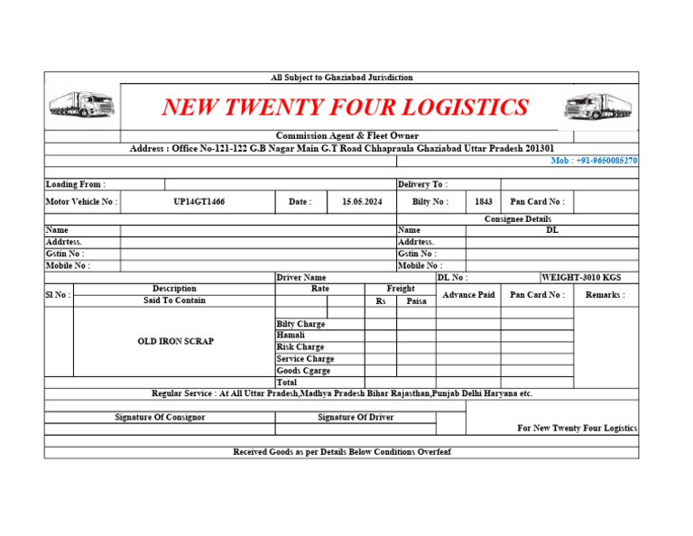 New Twenty Four Logistics | PDF | Land Transport | Vehicles