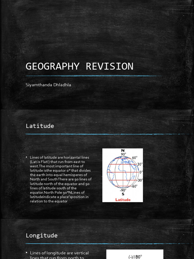 Geography Revision: Siyamthanda Dhladhla | PDF | Latitude | Longitude