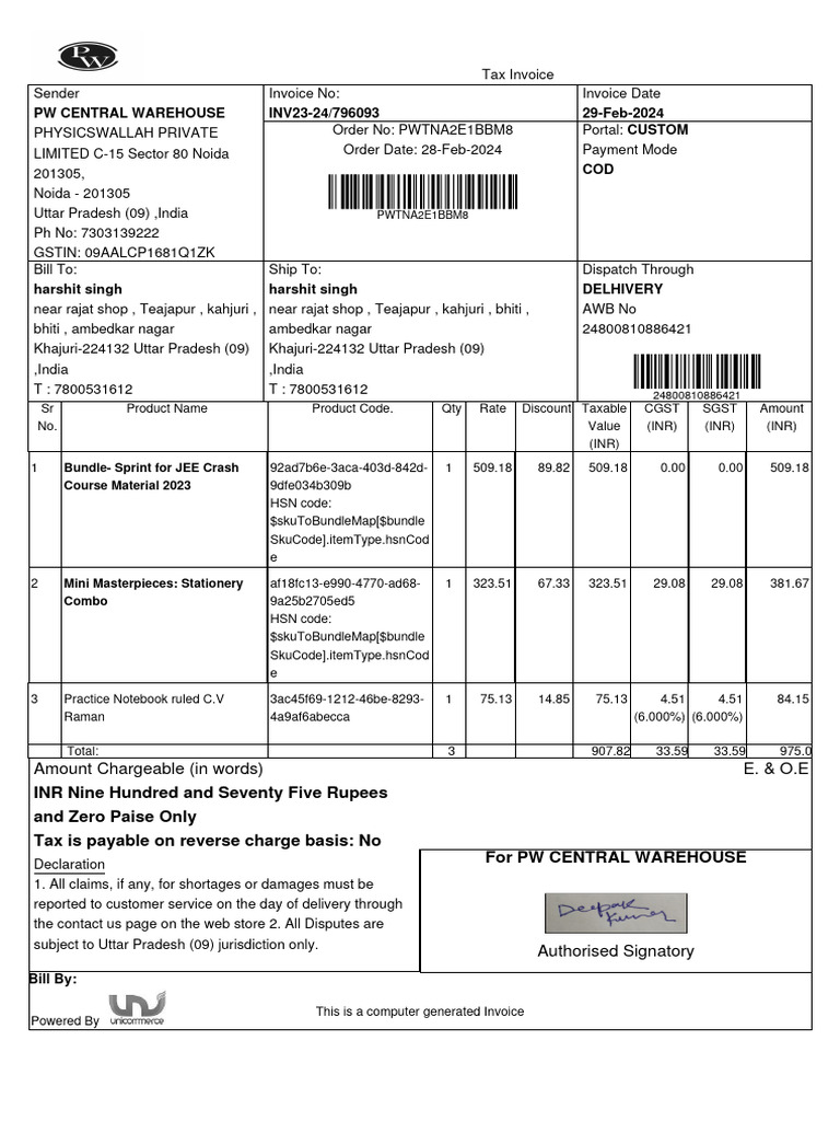invoice | PDF | Public Finance | Economies