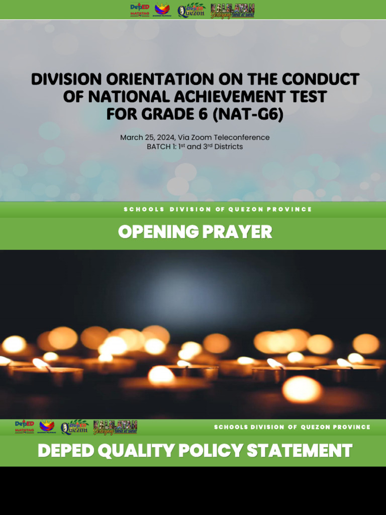 Division Orientation Nat6 March 25 2024 | PDF | Educational Assessment