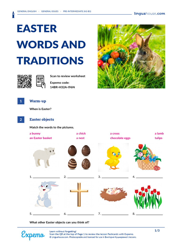 Easter Words and Traditions British English Teacher Ver2 | PDF | Easter