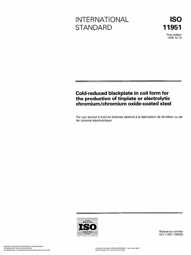 Is0 11951 | PDF | International Organization For Standardization ...