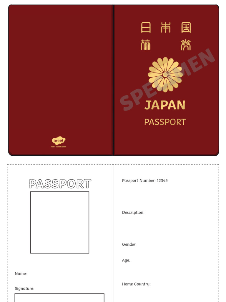t Tp 8149 Japan Passport Template | PDF