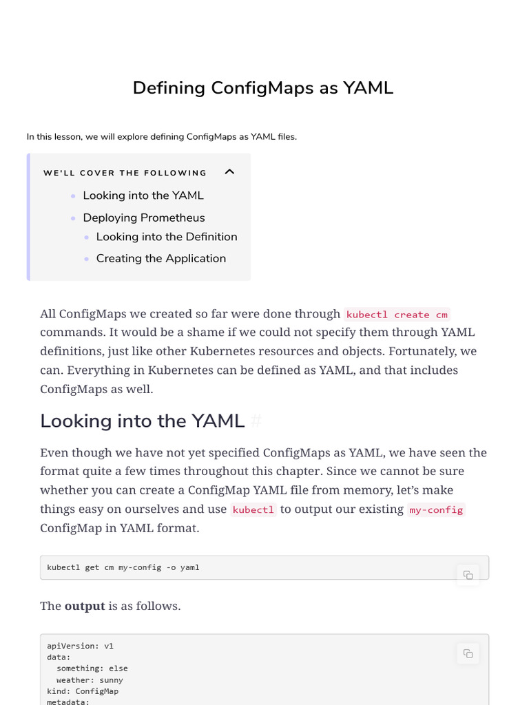 81 Defining ConfigMaps As YAML | PDF | Metadata | Software Engineering