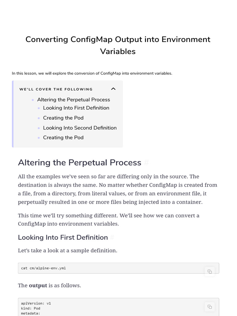 80 Converting ConfigMap Output Into Environment Variables | PDF | Computer Programming ...