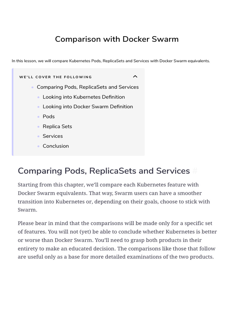 39 Comparison With Docker Swarm | PDF | Computer Engineering | Information Technology