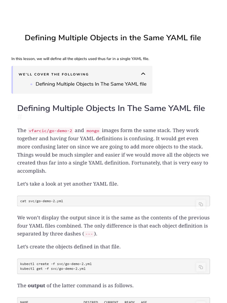 35 Defining Multiple Objects In The Same Yaml File Pdf