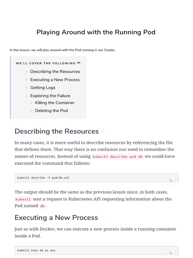 17 Playing Around With the Running Pod | PDF | Operating System Technology | Computer Architecture