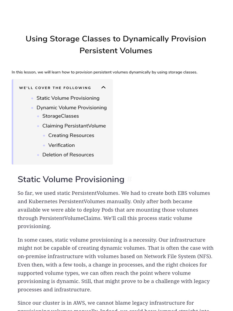 170 Using Storage Classes To Dynamically Provision Persistent Volumes ...