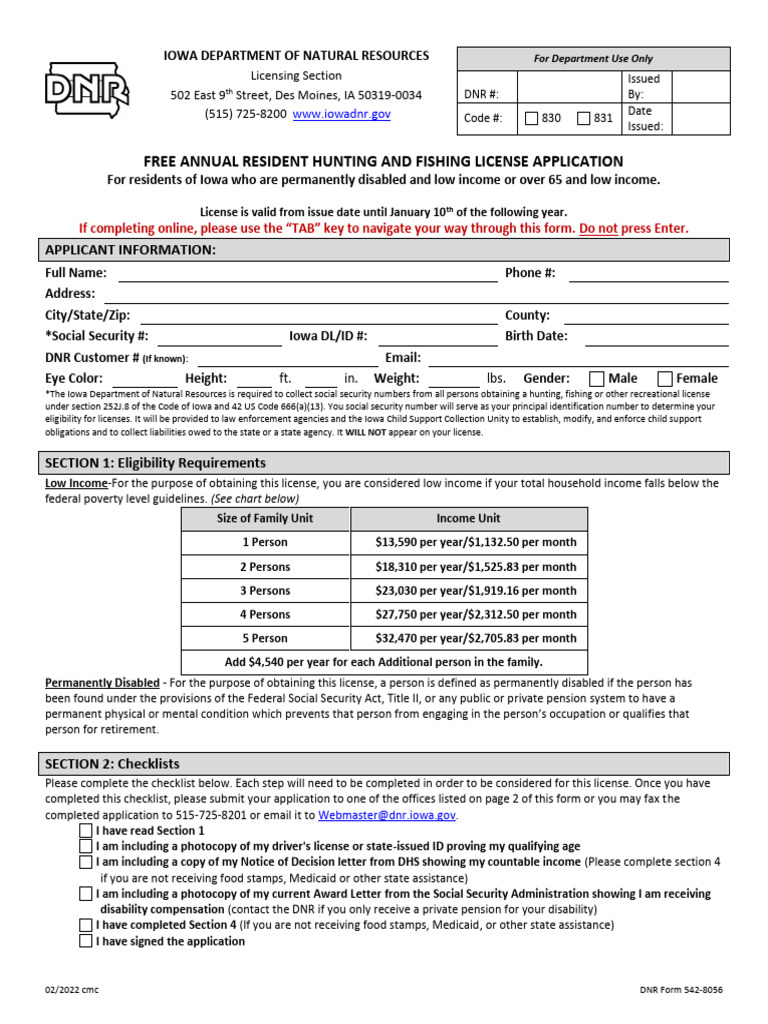 Blank Fishing License Application | PDF | License | Social Security Number