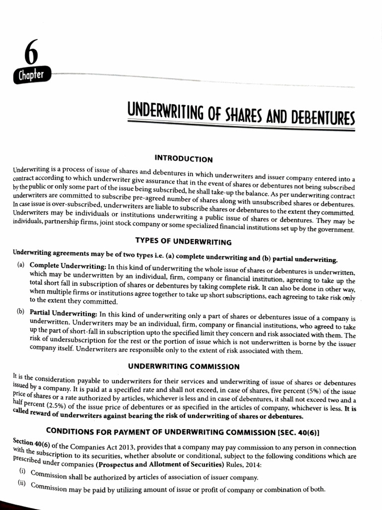 Underwriting of Shares and Debentures | PDF | Underwriting | Private Sector