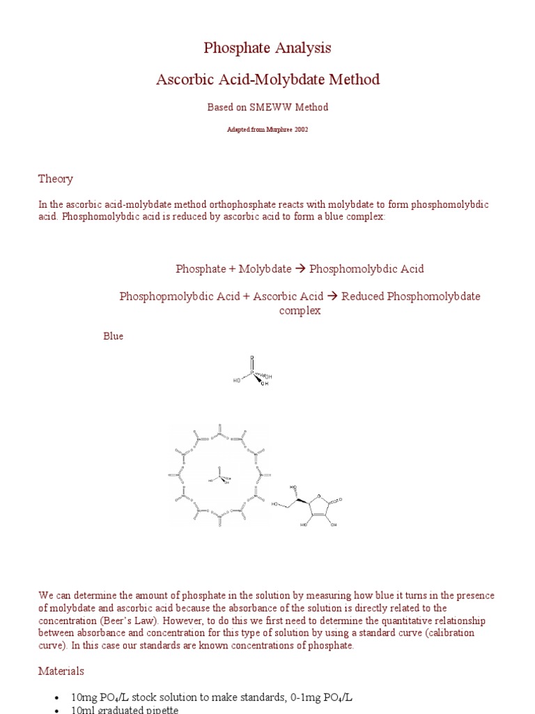 Phosphate Analysis | PDF | Absorbance | Chemistry