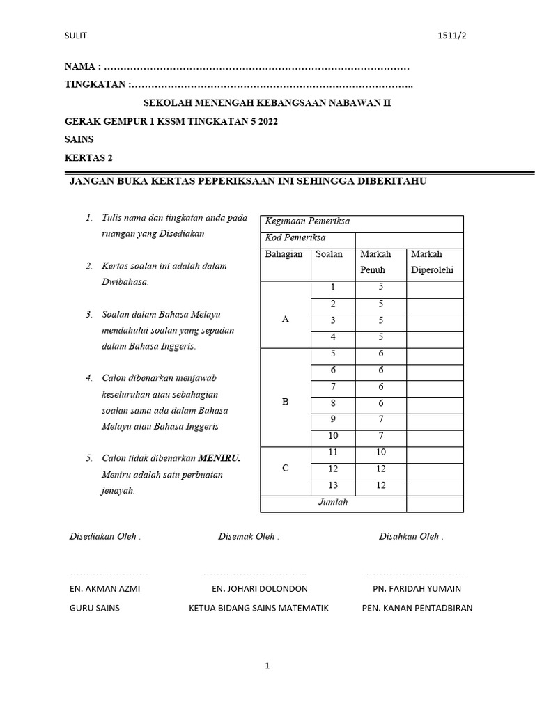 Gerak Gempur Sains SPM | PDF