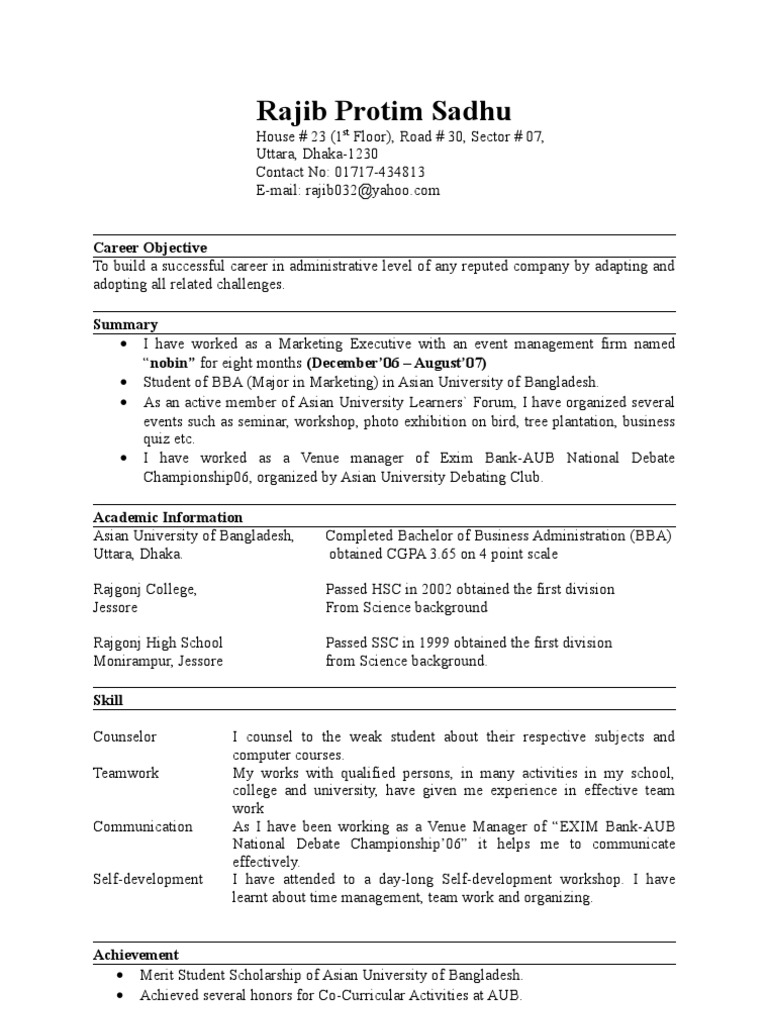 Rajib CV | PDF | Bangladesh | Learning