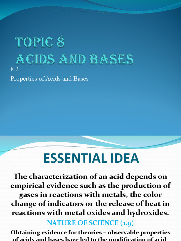 Properties of Acids and Bases Explained | PDF | Acid | Hydroxide