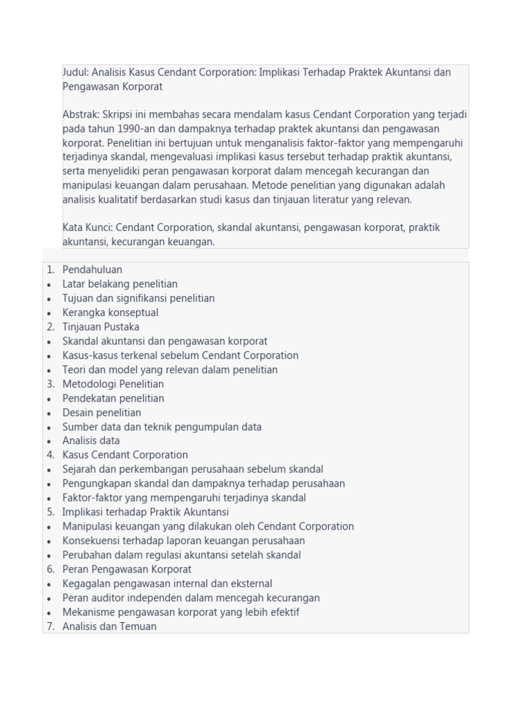 Kasus Cendant Corporate | PDF