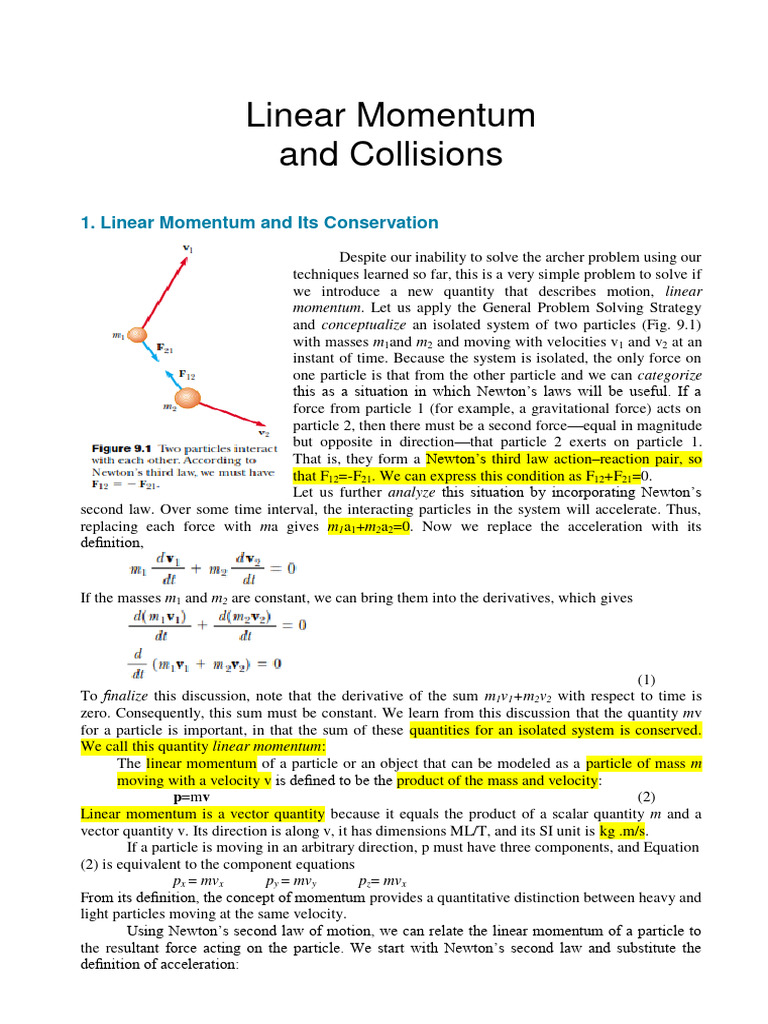 Bab 7 Linear Momentum and Collisions | PDF | Momentum | Collision