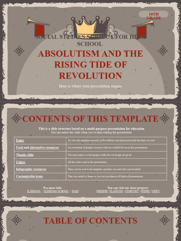Social Studies Subject For High School - 10th Grade Absolutism and The ...