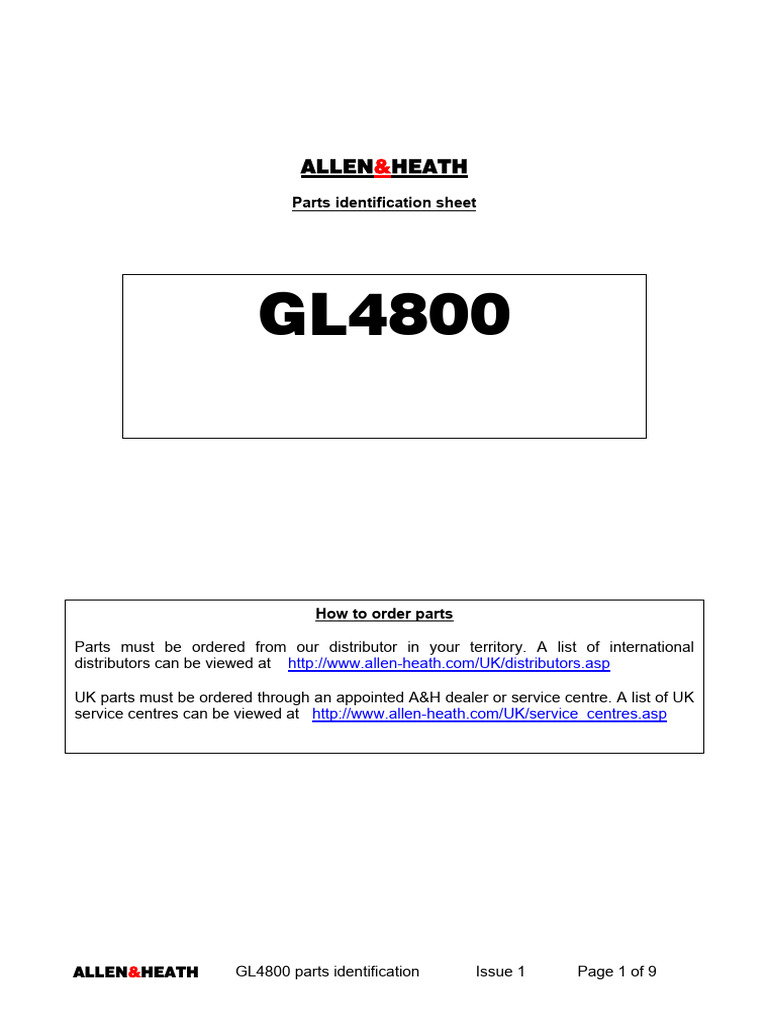 GL4800 Parts Identification | PDF | Electronics | Electrical Engineering