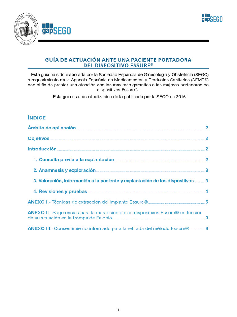Guia Paciente Dispositivo Essure | PDF | Enfermedades y trastornos ...
