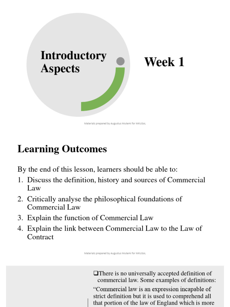Understanding Commercial Law Basics | PDF | Equity (Law) | Common Law