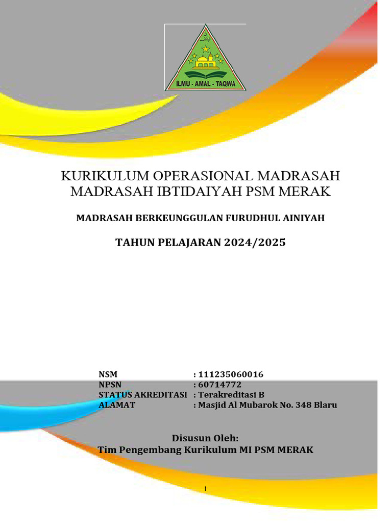 Draft Kom Mi PSM Merak 2024-2025 | PDF