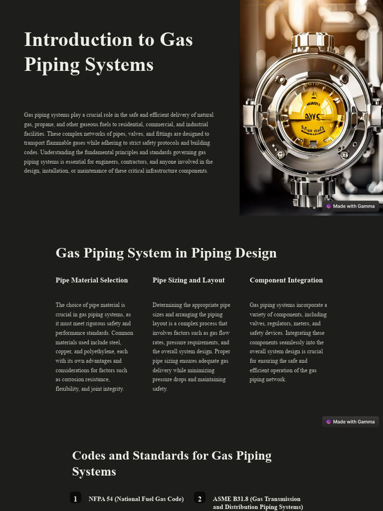 Overview of Gas Piping Systems | PDF | Gases | Pipe (Fluid Conveyance)