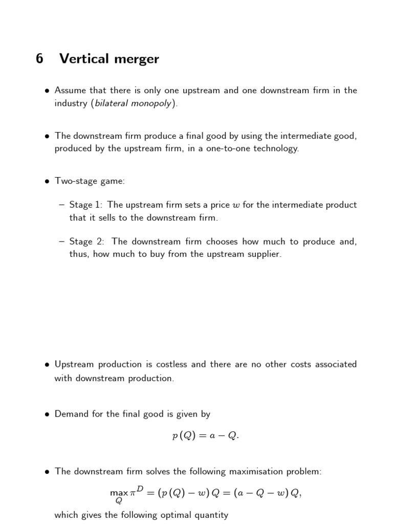Effects of Vertical Mergers in Bilateral Monopoly | PDF | Monopoly ...