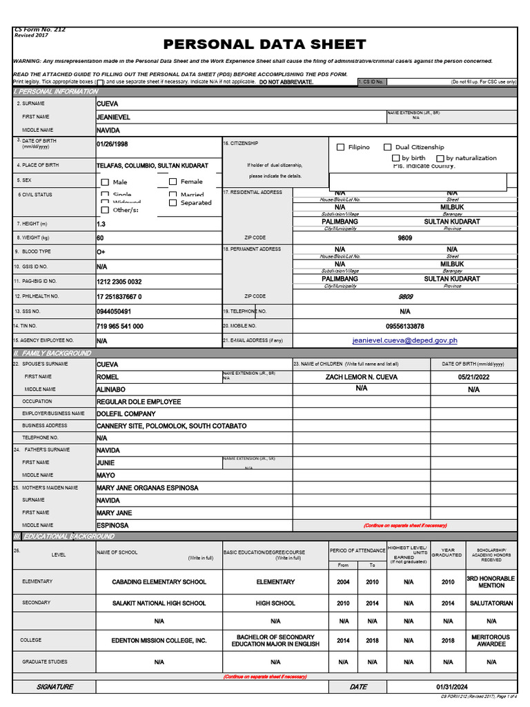 Pds Jeanievel Final!!!!!!!New | PDF | Government