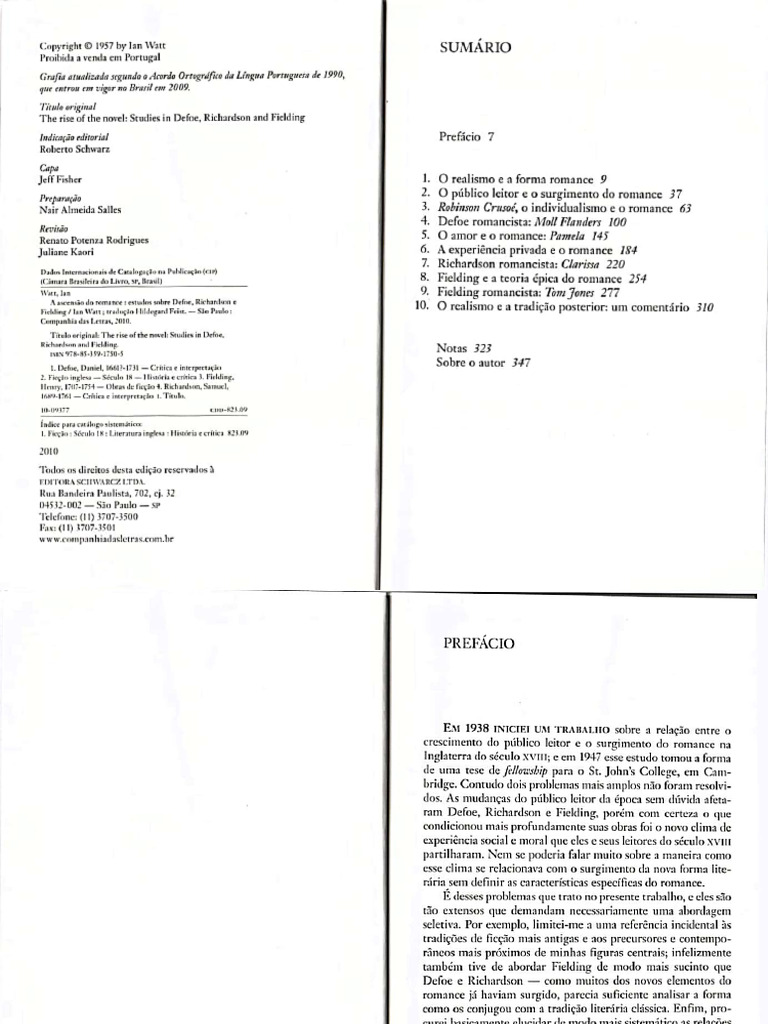 Ian P. Watt - A Ascensão Do Romance-Companhia Das Letras (2010) | PDF