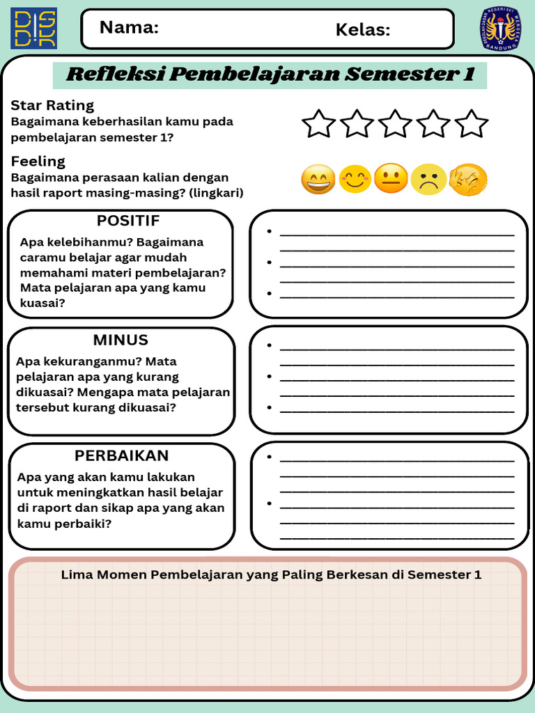 Refleksi Pembelajaran Semester 1 | PDF