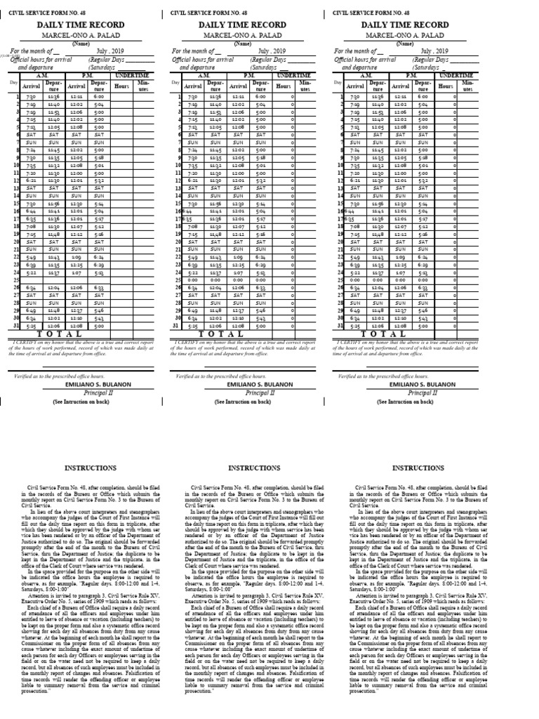 DTR Form 48.xlsx-BLANK | PDF | Judge | Common Law