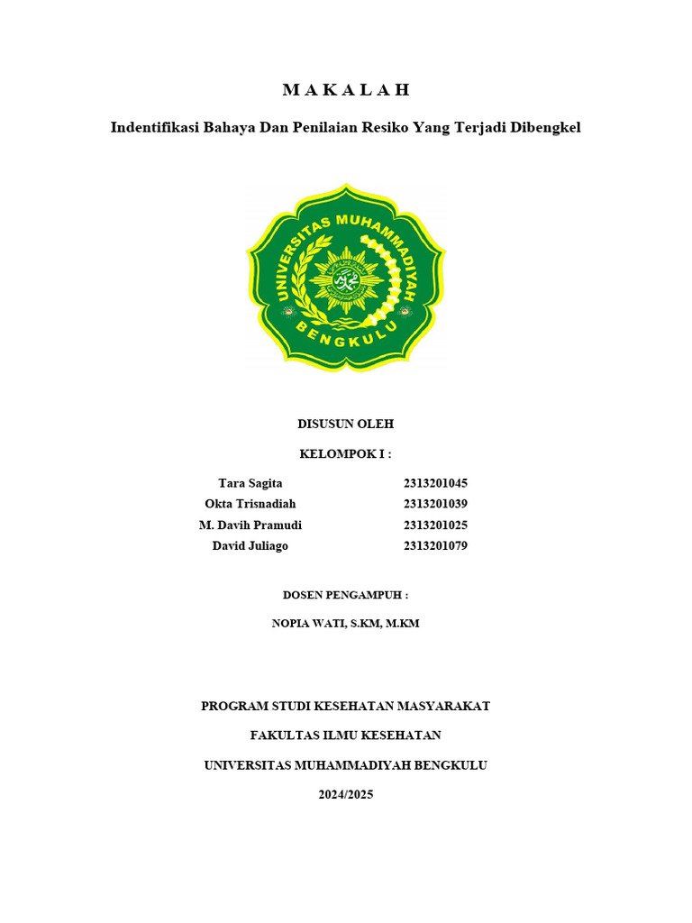 Makalah K3 Bengkel | PDF